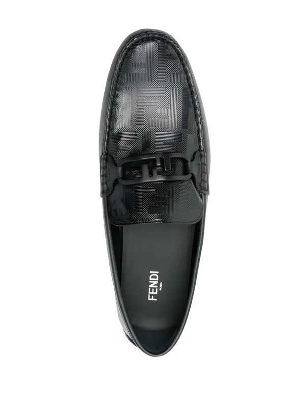 Fendi Logo-print Leather Loafers
