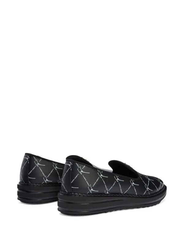 GIUSEPPE ZANOTTI Logo-lettering Loafers - Black