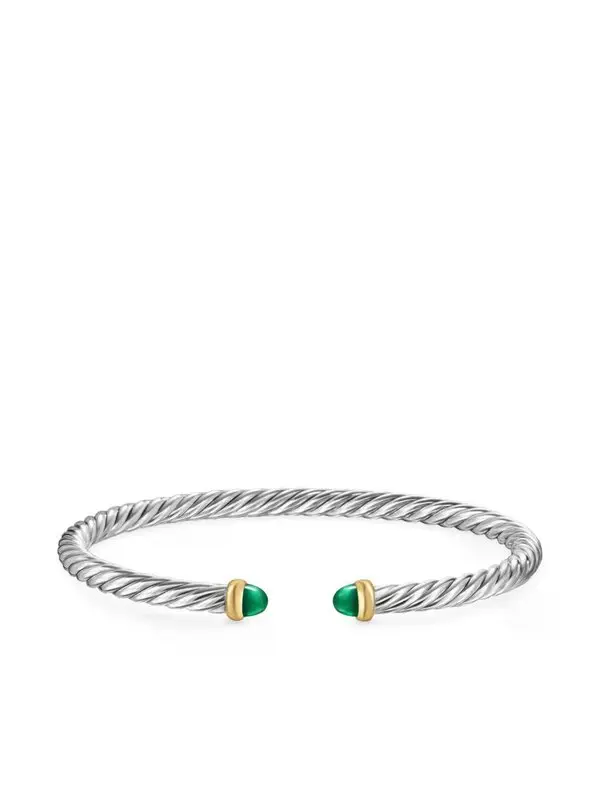 David Yurman 14kt Yellow Gold And Sterling Cable Flex Bracelet