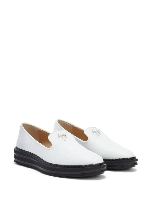 GIUSEPPE ZANOTTI Logo-lettering Loafers - White