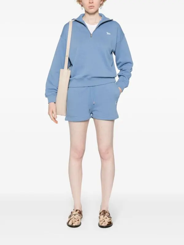 Maison Kitsuné Fox-patch Track Shorts - Blue