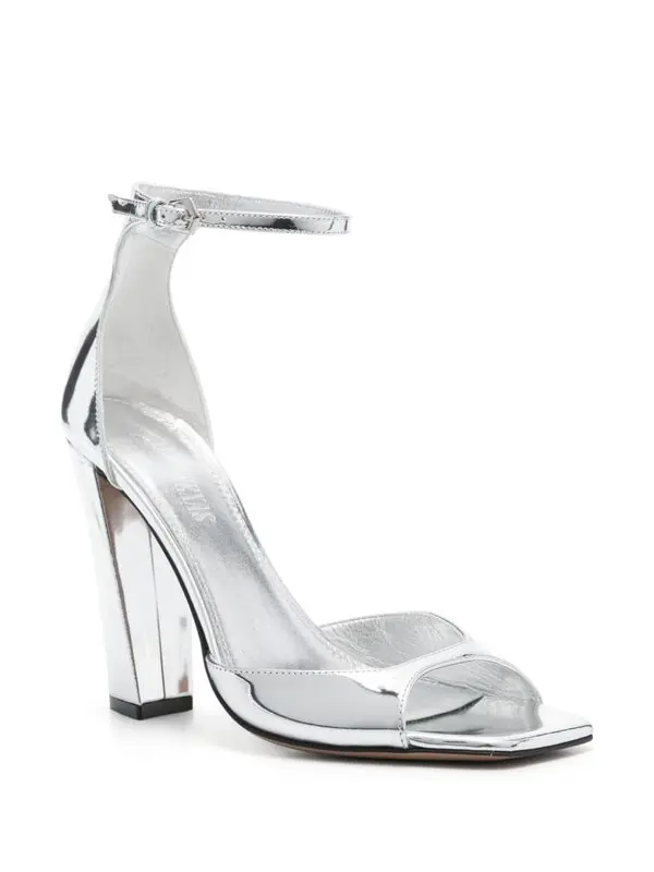 Paris Texas 105mm Patent-leather Sandals - Silver