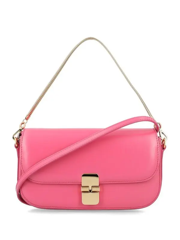 A.p.c. Grace Chaine Leather Clutch Bag - Pink