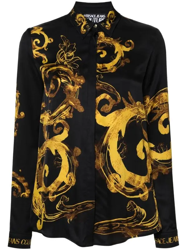 Versace Watercolour-print Shirt - Black