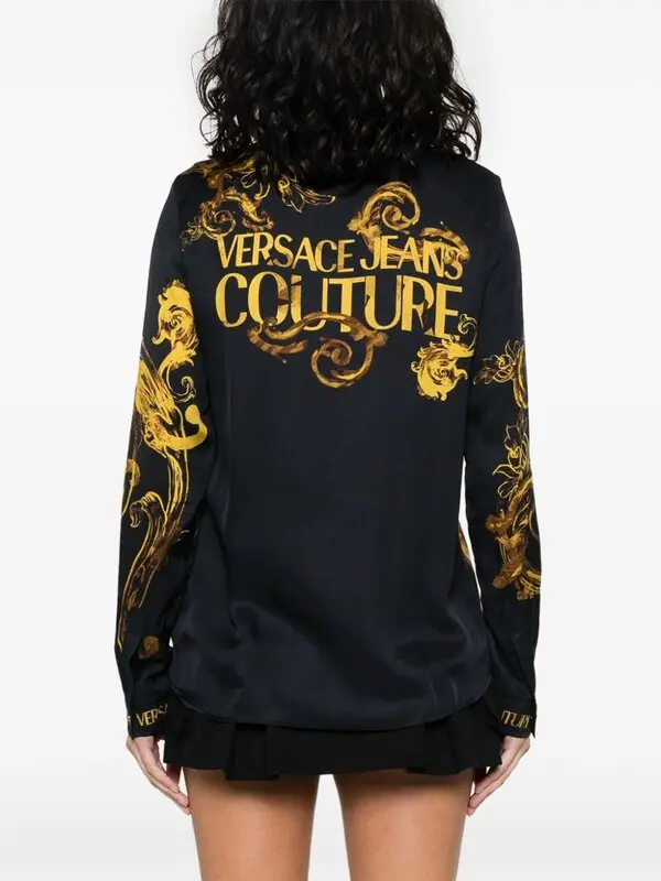 Versace Watercolour-print Shirt - Black