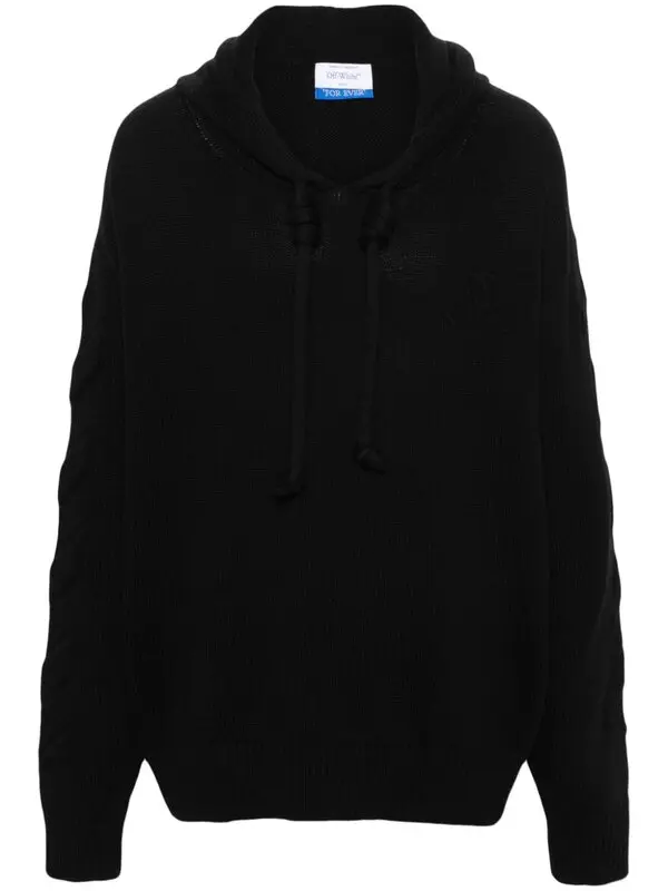 Off-White Embossed-logo Knitted Hoodie