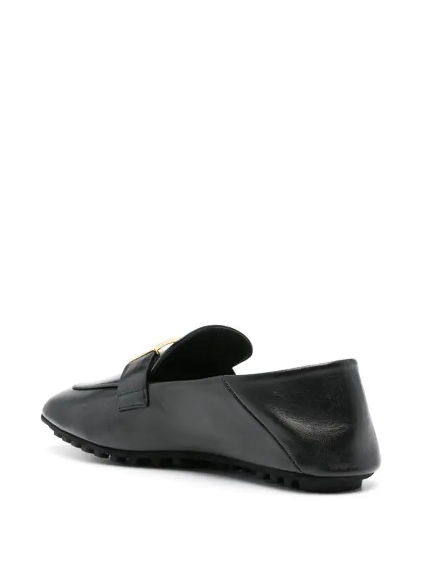 Fendi Baguette Leather Loafers - Black