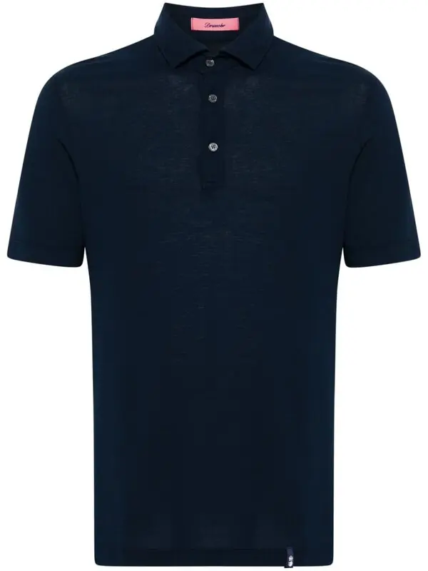 DRUMOHR Jersey Cotton Polo Shirt - Blue