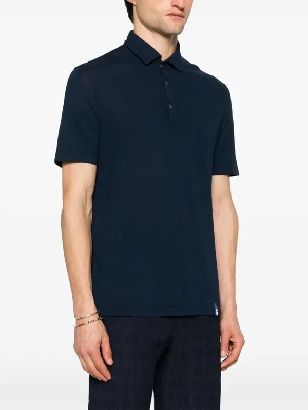 DRUMOHR Jersey Cotton Polo Shirt - Blue