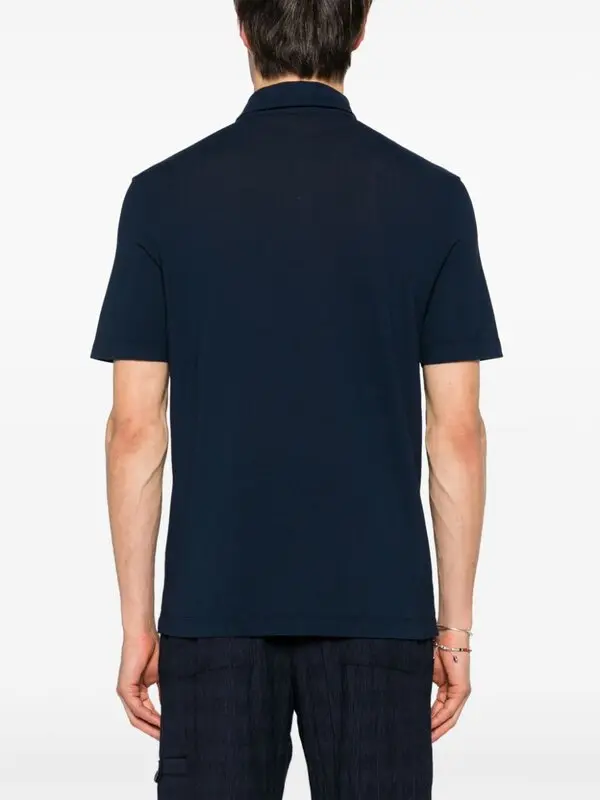 DRUMOHR Jersey Cotton Polo Shirt - Blue