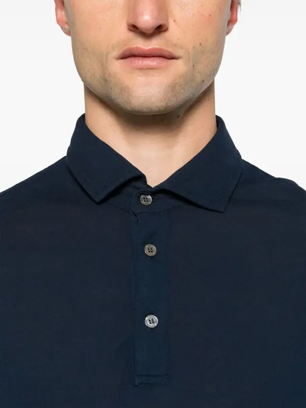 DRUMOHR Jersey Cotton Polo Shirt - Blue