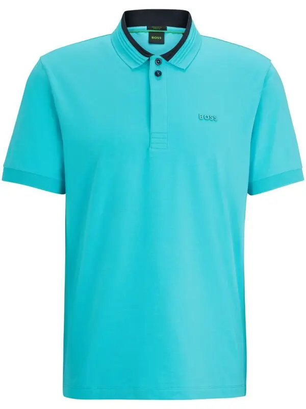 BOSS Logo-emed Polo Shirt - Blue
