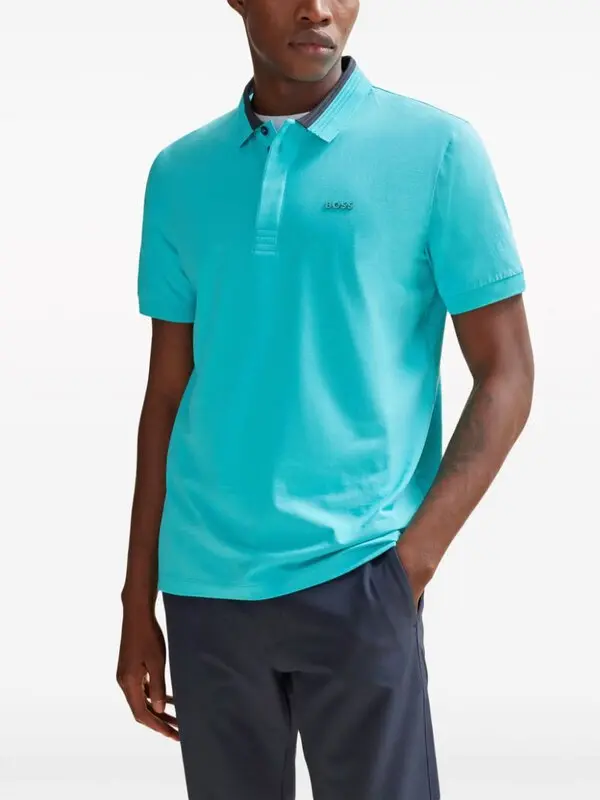 BOSS Logo-emed Polo Shirt - Blue