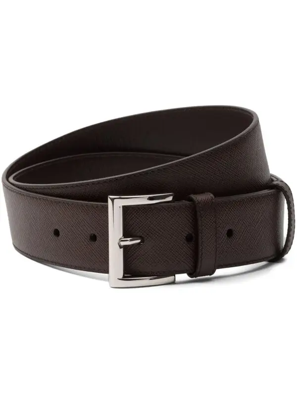 Prada Saffiano Leather Belt - Brown