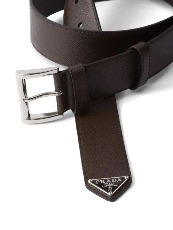 Prada Saffiano Leather Belt - Brown