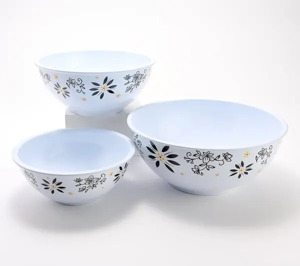 TEMP-TATIONS As Is Classic Set Melamine Nonslip Bowls - One-color