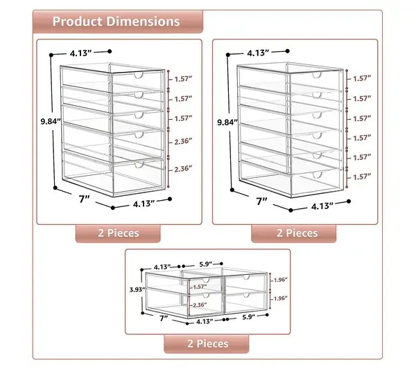 SORBUS 30-drawer Acrylic Organizer For Makeup