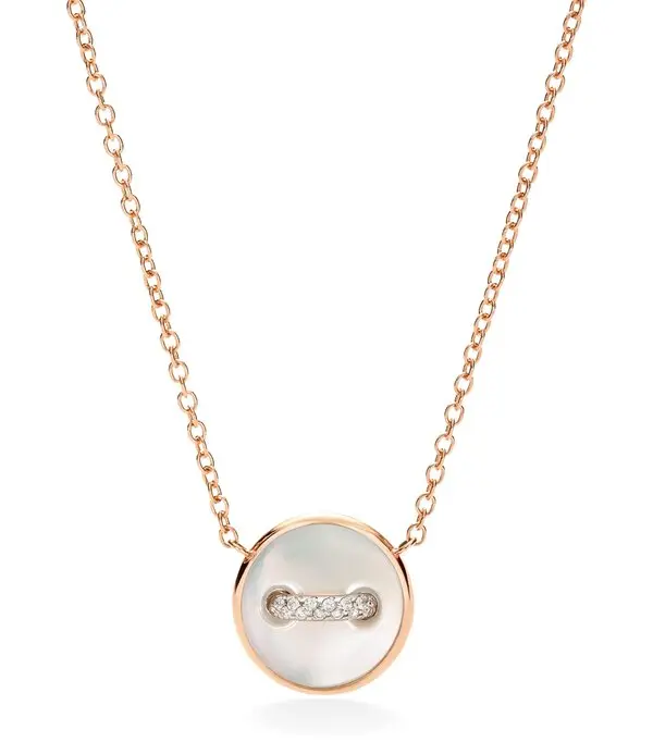 Pomellato Rose Gold, Diamond And Mixed Stone Pom Pom Dot Necklace - White
