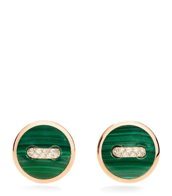 Pomellato Diamond And Malachite Earrings - Rose Gold