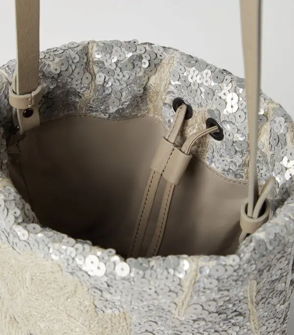 Brunello Cucinelli Magnolia-embroidered Bucket Bag