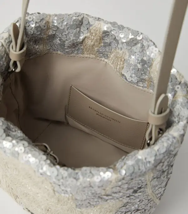 Brunello Cucinelli Magnolia-embroidered Bucket Bag