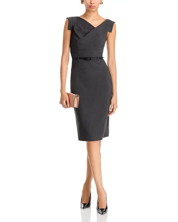 Black Halo Jackie Sheath Dress - Charcoal