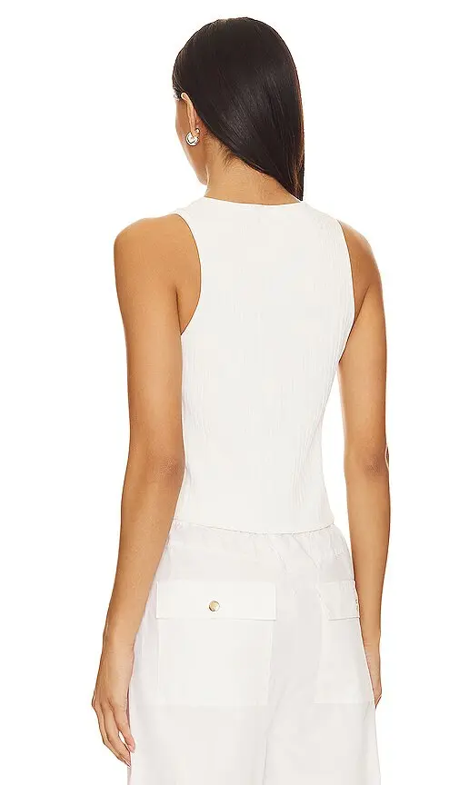 Show Me Your Mumu Time Out Tie Top - White Rib Knit