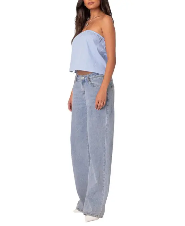 Edikted Striped Tube Top In Blue And White - 34% Off | Editorialist