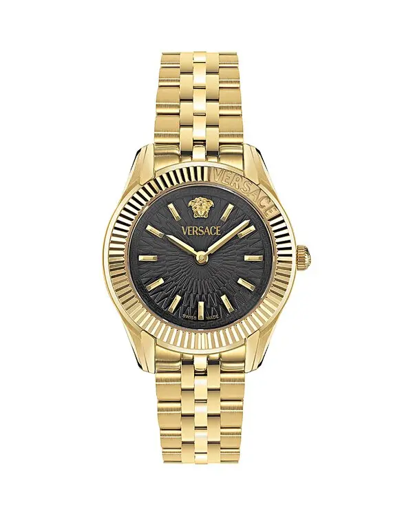 Versace Greca Time Petite Watch - Black/gold