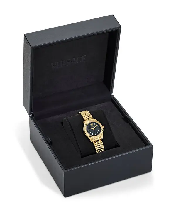 Versace Greca Time Petite Watch - Black/gold