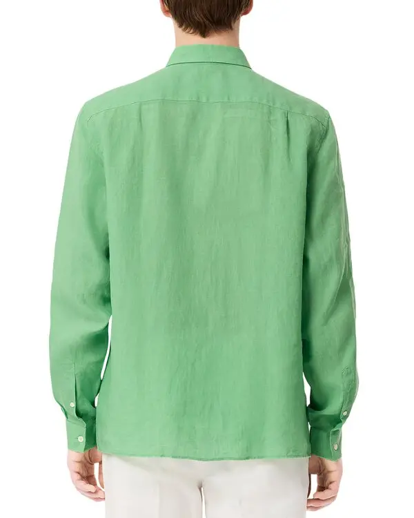 Lacoste Linen Regular Fit Button Down Shirt - Green