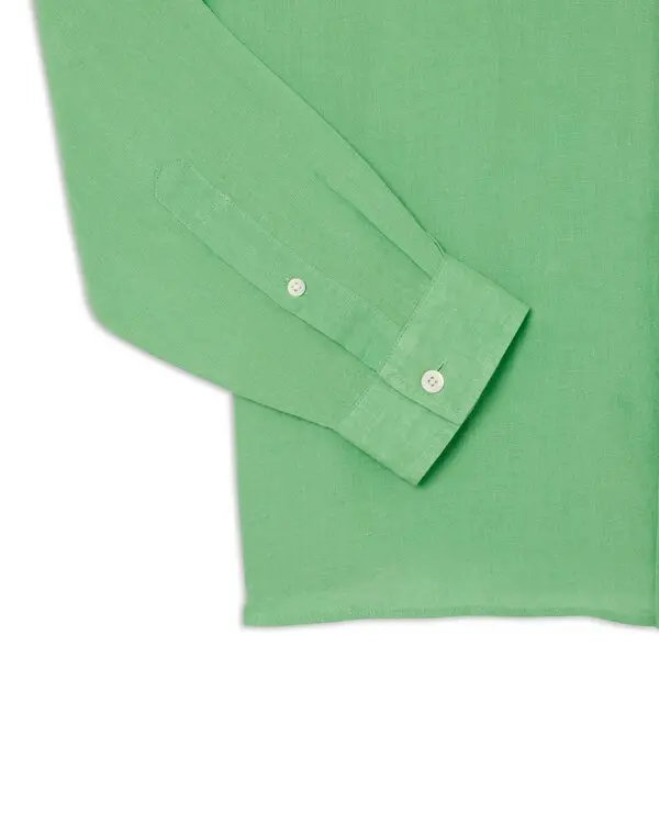 Lacoste Linen Regular Fit Button Down Shirt - Green
