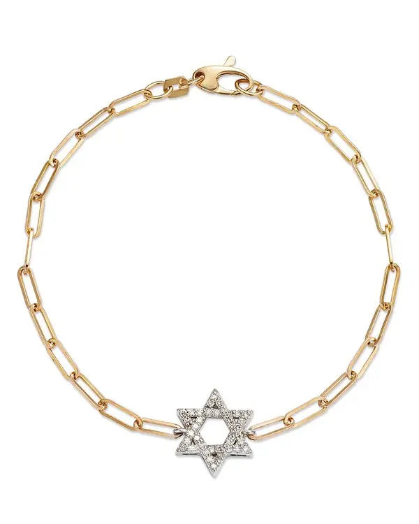 Bloomingdale'S Diamond Star Of David Bracelet - White/gold