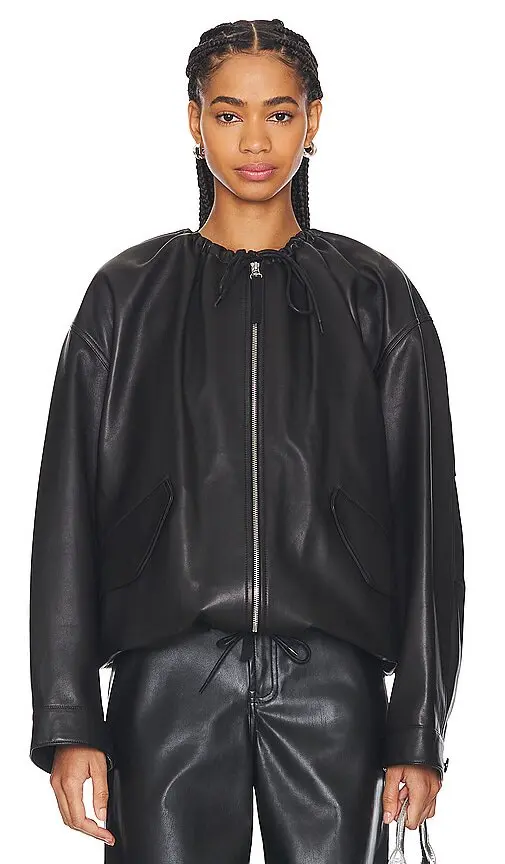 ジャケット・アウター HELMUT LANG archive leather jacket Helmut Lang Ruched Leather Jacket In Black - 68% Off | Editorialist