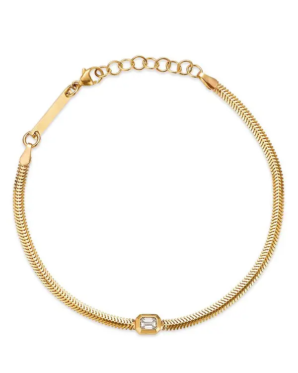 Zoe Chicco 14k Yellow Diamond Snake Chain Bracelet In Gold 20