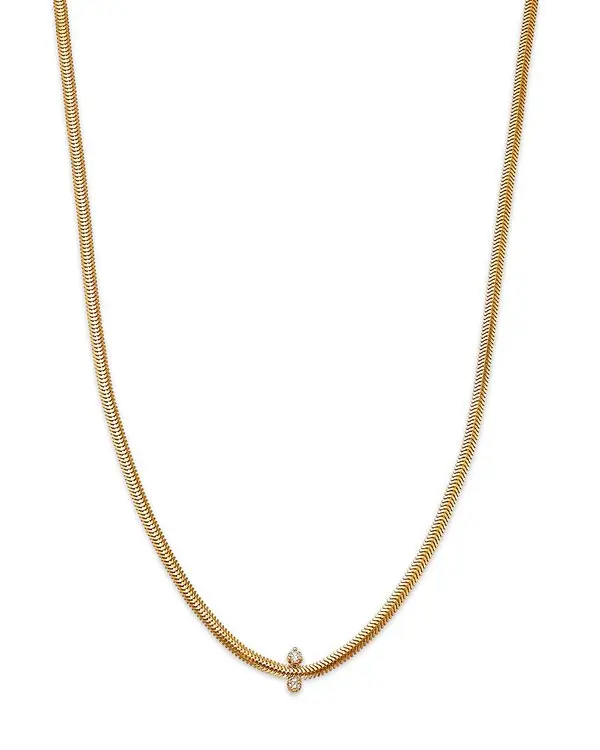 Zoe Chicco 14k Yellow Diamond Snake Chain Necklace - Gold