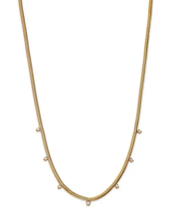 Zoe Chicco 14k Yellow Graduated Diamond Snake Chain Necklace - Gold