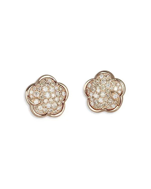 Pasquale Bruni 18k Petit Joli Diamond Flower Stud Earrings - Rose Gold
