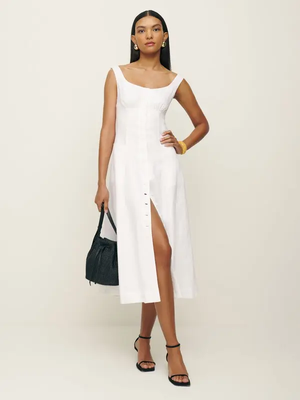 Louisa Linen Dress - White