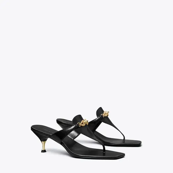 Tory Burch Jessa Low Heel Sandals - Perfect Black
