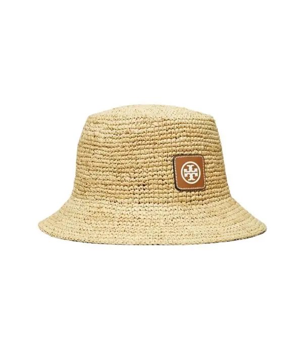 Tory Burch Straw Bucket Hat - Natural