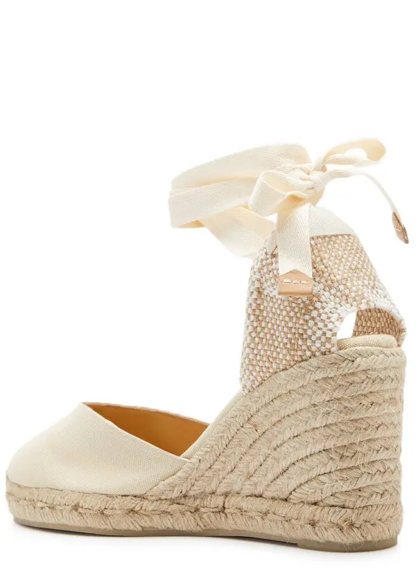 CastaÑer Chiara 80 Canvas Wedge Espadrilles - Ivory
