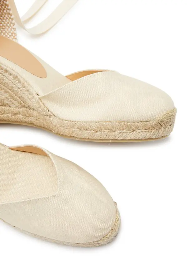 CastaÑer Chiara 80 Canvas Wedge Espadrilles - Ivory