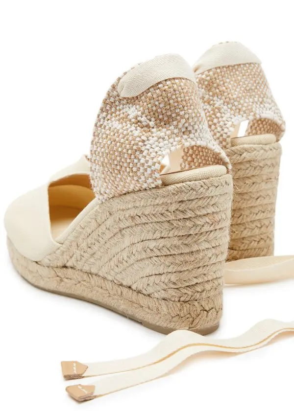 CastaÑer Chiara 80 Canvas Wedge Espadrilles - Ivory