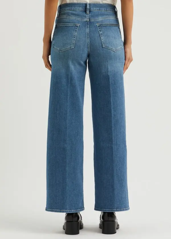 FRAME Le Slim Palazzo Wide-leg Jeans - Dark Blue