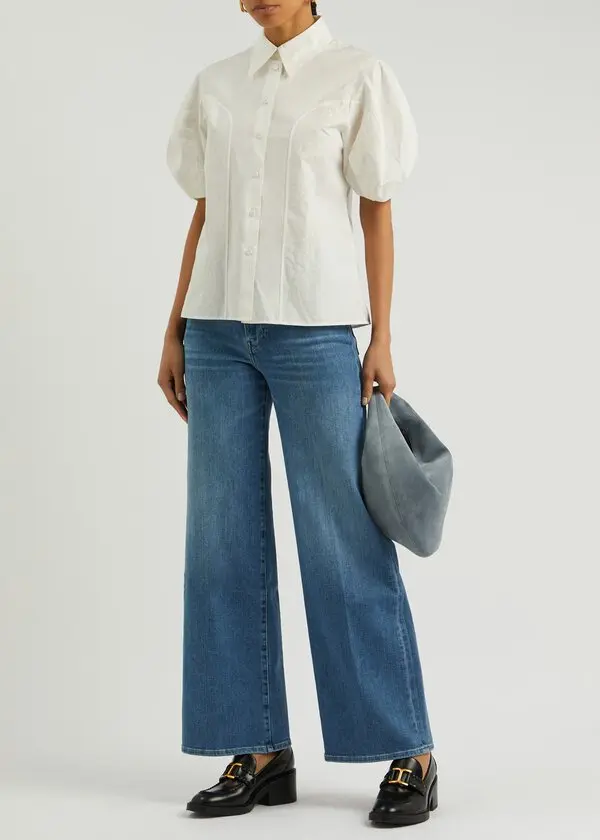 FRAME Le Slim Palazzo Wide-leg Jeans - Dark Blue