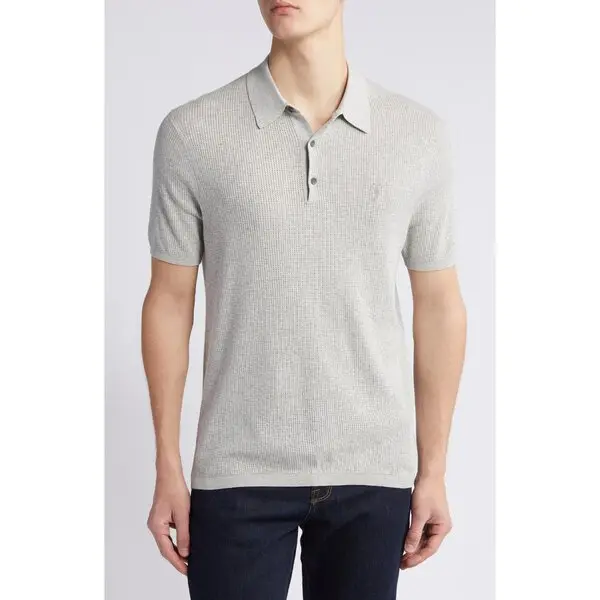 ALLSAINTS Aubrey Ribbed Polo - Grey Marl