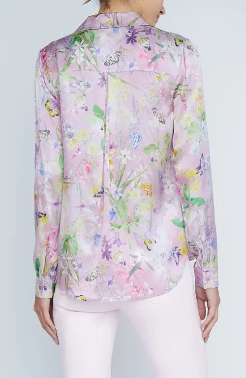 L'Agence Tyler Floral Silk Button-up Shirt