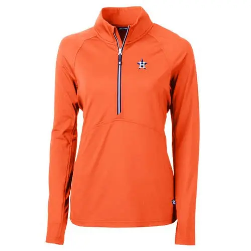 Cutter & Buck Houston Astros Adapt Eco Knit Stretch Half-zip Pullover Top