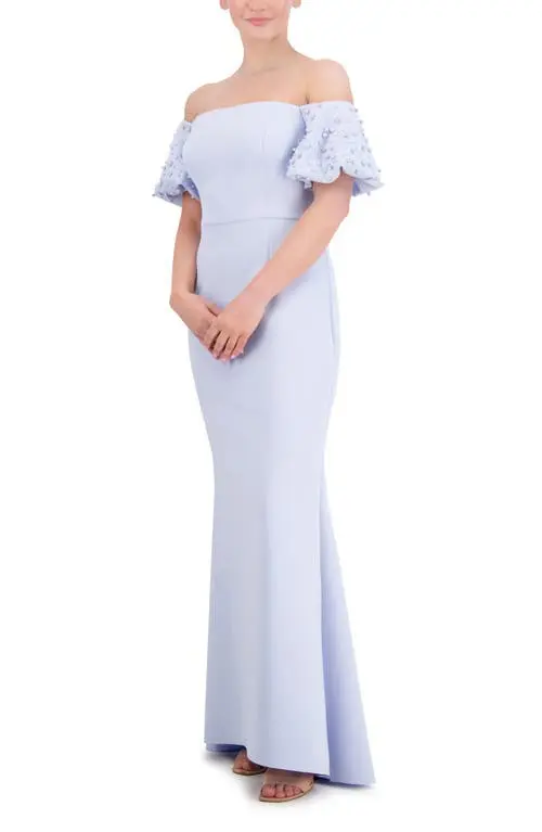 Eliza J Beaded Off-the-shoulder Gown